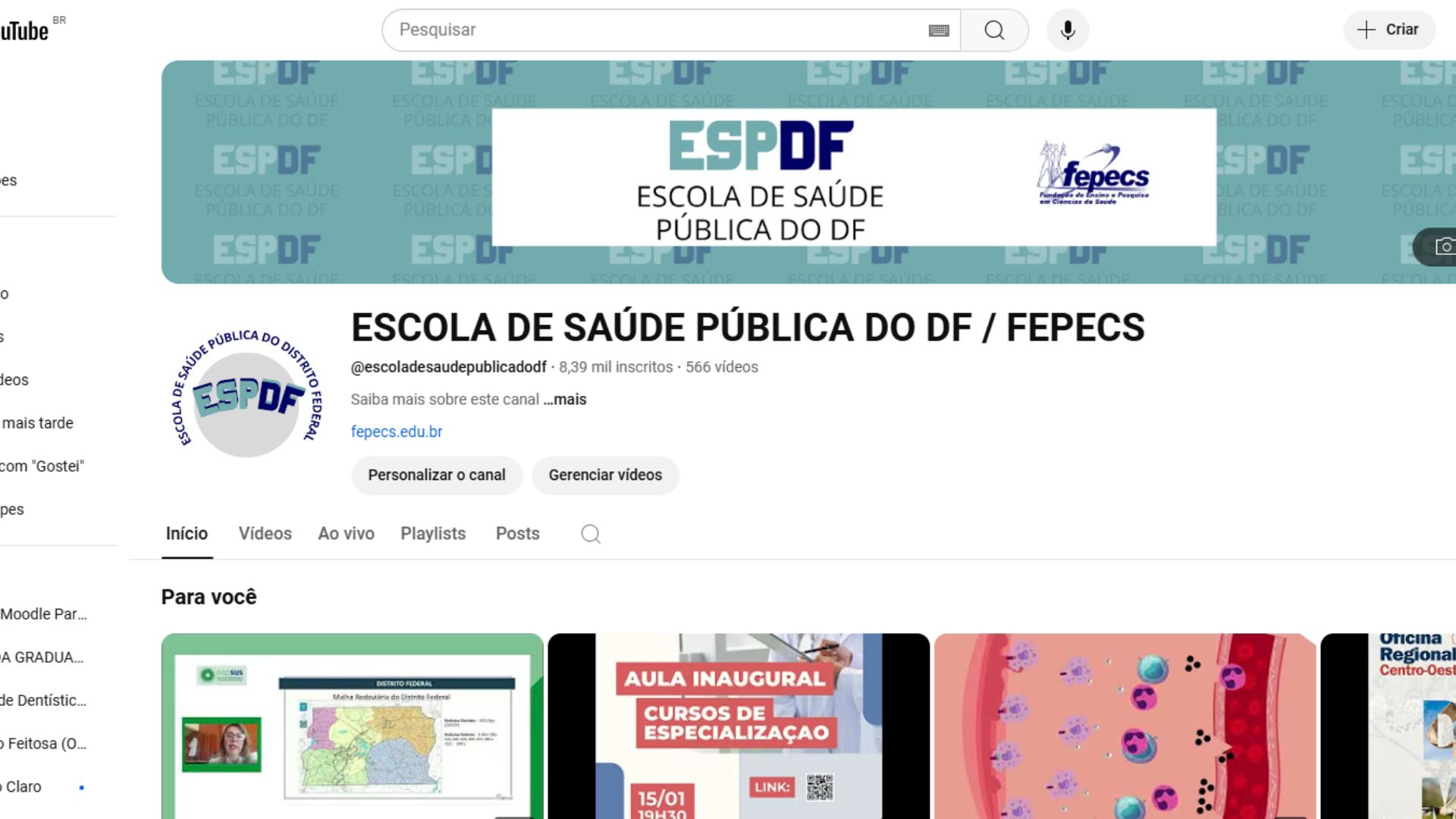 Página inicial | AVA - ESPDF/FEPECS